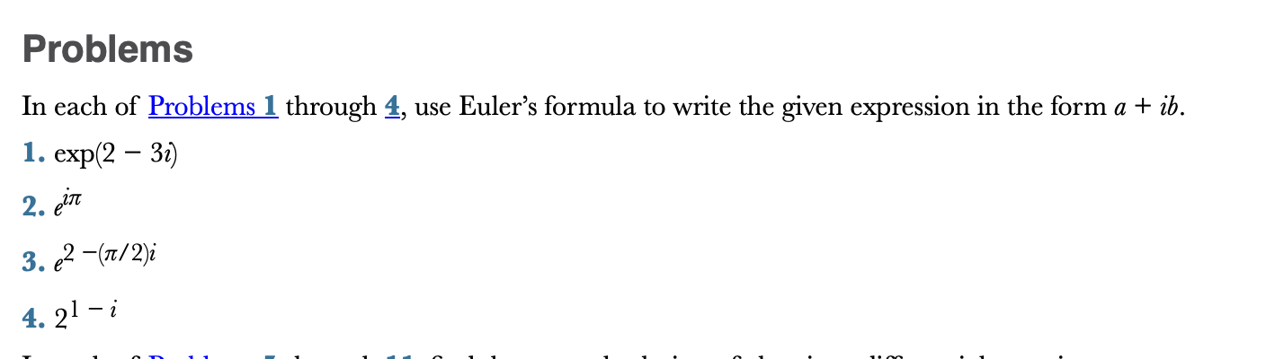 Solved In each of problems 1 through 4, use Euler's formula | Chegg.com