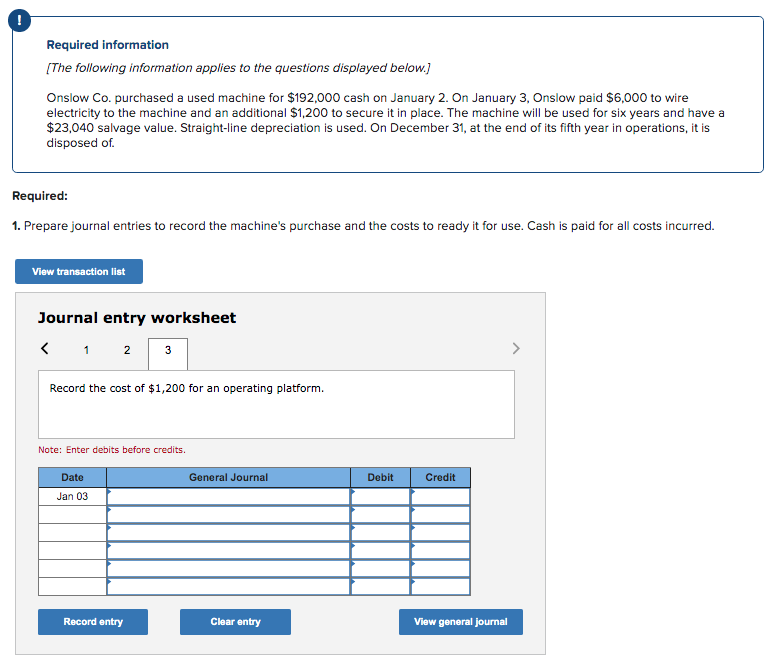 Solved 1. Prepare journal entries to record the machine's | Chegg.com