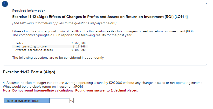 Required information Exercise 11-12 (Algo) Effects of | Chegg.com