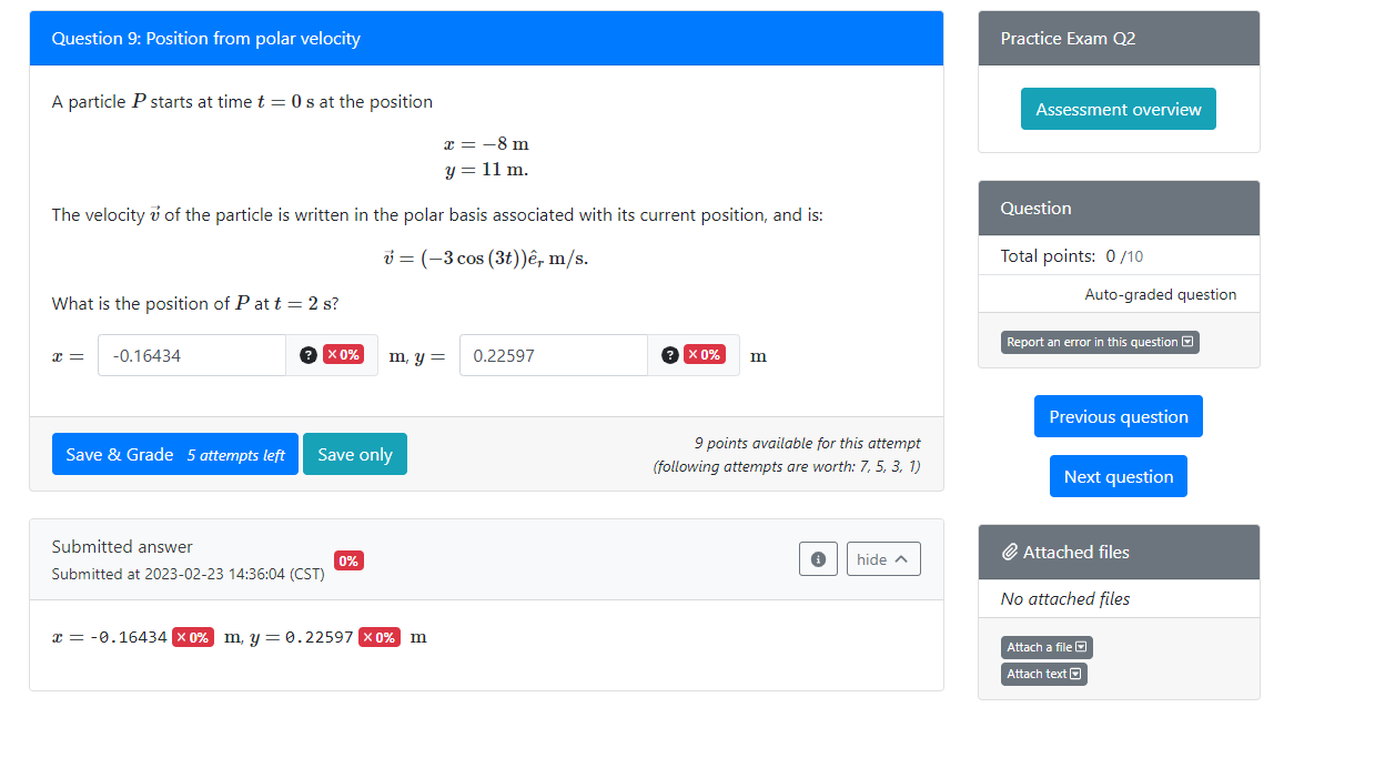 Solved Question 9: Position from polar velocity A particle P | Chegg.com