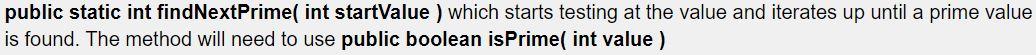 Solved please make isPrime method and use it to | Chegg.com
