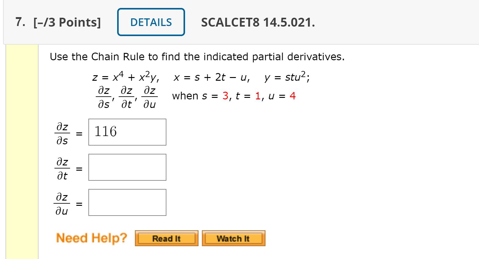 Solved 7. [-13 Points] DETAILS SCALCET8 14.5.021. Use the | Chegg.com