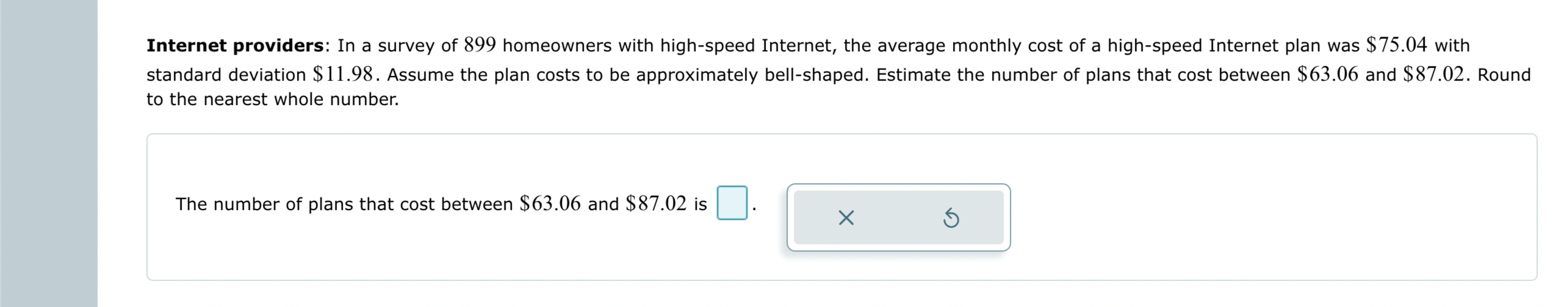 Solved Internet providers: In a survey of 899 ﻿homeowners | Chegg.com