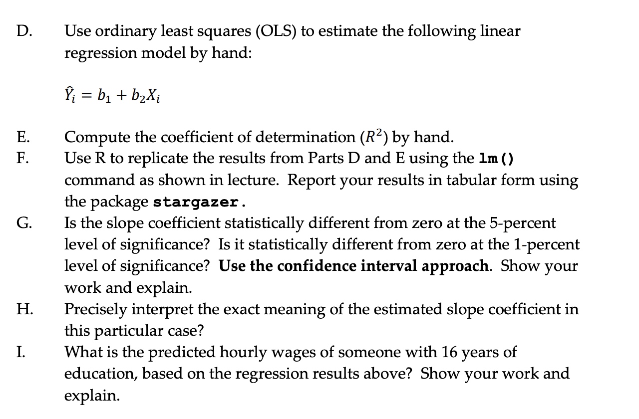 Solved Correlation and Ordinary Least Squares by Hand | Chegg.com
