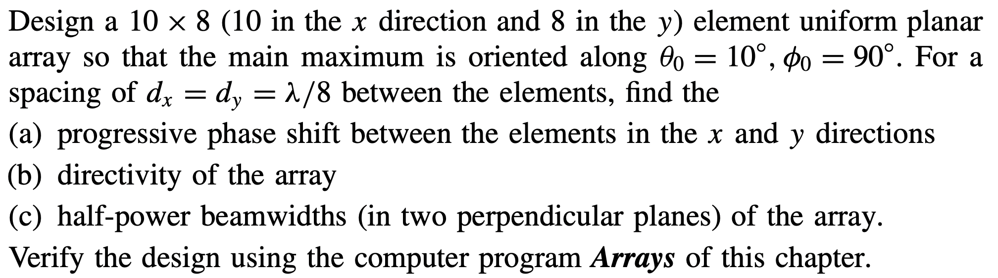 Solved Design a 10×8(10 in the x direction and 8 in the y) | Chegg.com
