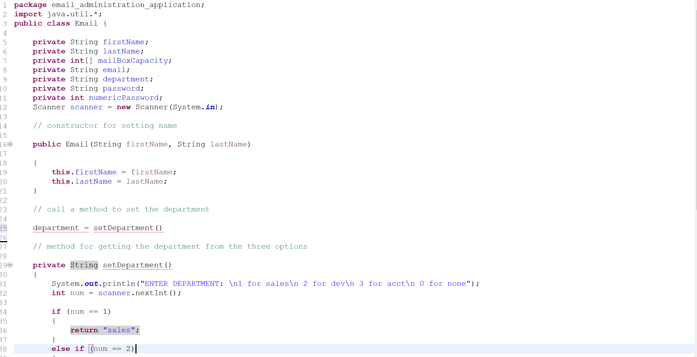 Solved package email_administration_application; import | Chegg.com
