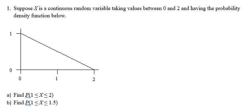 Solved 1. Suppose Xis a continuous random variable taking | Chegg.com