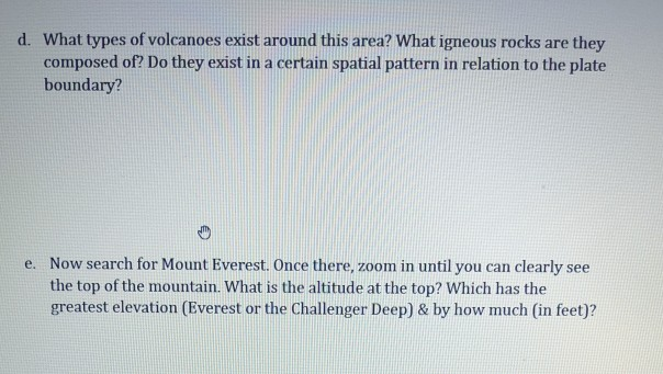 Solved Part 1: Plate Boundary Types & Their Features 1. Open | Chegg.com