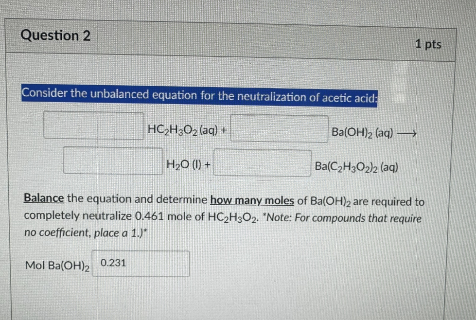 Solved Consider the unbalanced equation for the | Chegg.com