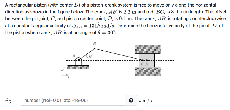 Solved A rectangular piston (with center D) of a | Chegg.com
