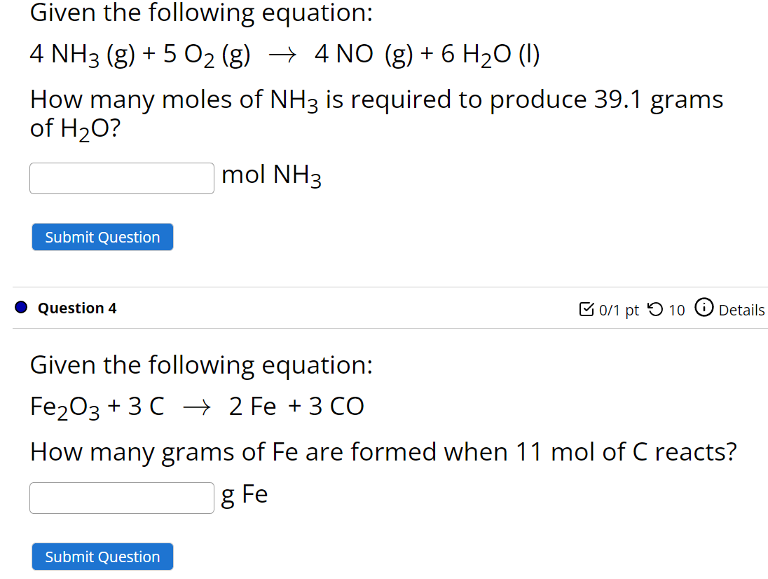 Solved Given the following equation: 4NH3( g)+5O2( | Chegg.com
