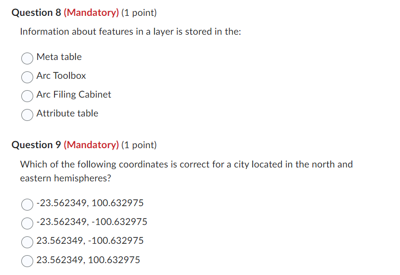 Solved Information about features in a layer is stored in | Chegg.com