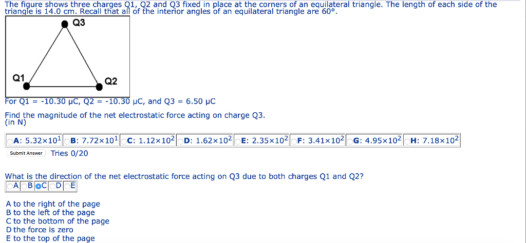 Solved The figure shows three charges Q1, Q2 and Q3 fixed in | Chegg.com