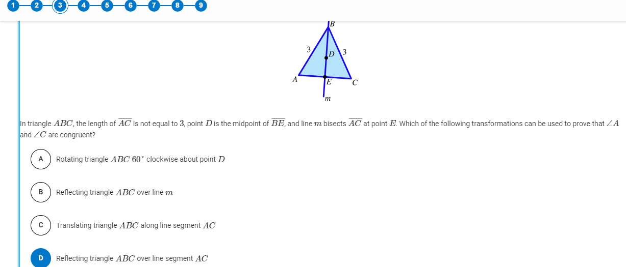 Solved B A A m in triangle ABC, the length of AC is not | Chegg.com