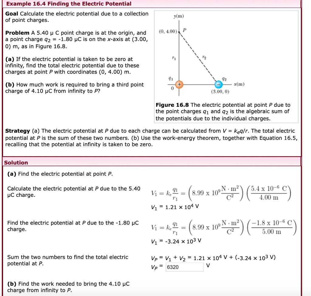 Solved Example 16.4 Finding the Electric Potential Goal | Chegg.com