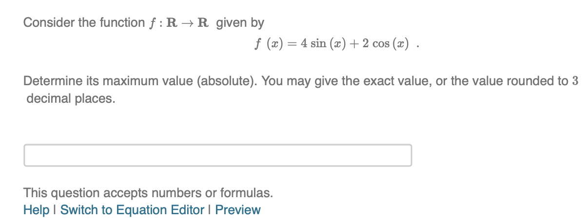 Solved : Consider the function f:R +R given by f (x) = 4 sin | Chegg.com