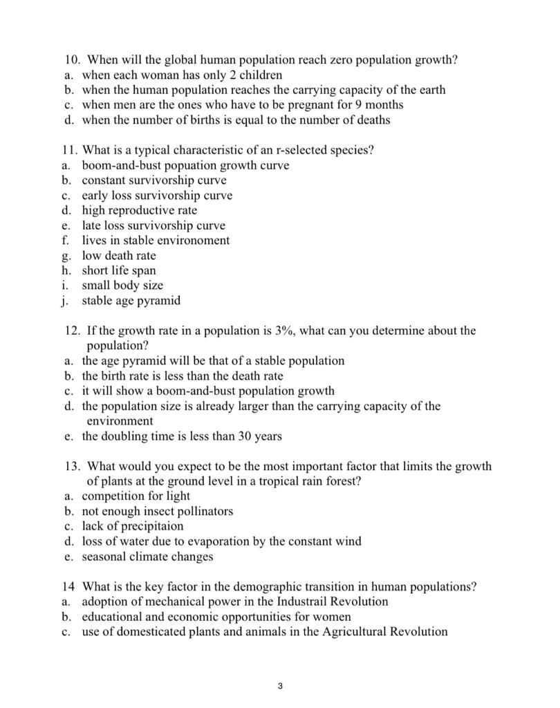 Solved 10. When will the global human population reach zero | Chegg.com