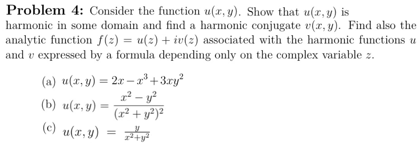 Solved Problem 4: Consider the function u(x, y). Show that | Chegg.com