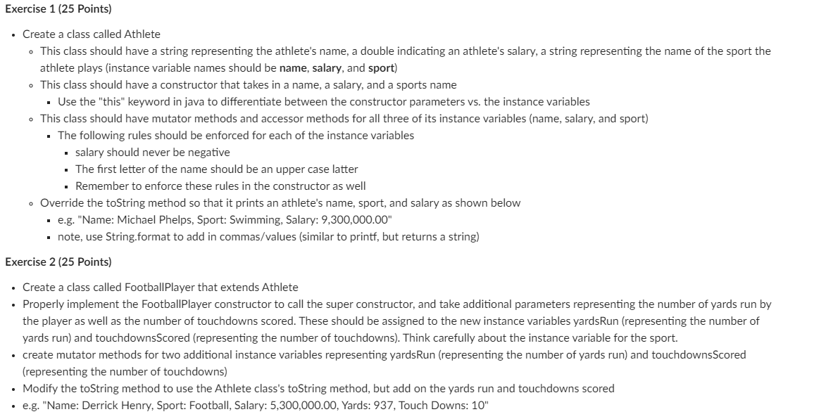 Solved As in previous exercises, please write the Java code | Chegg.com