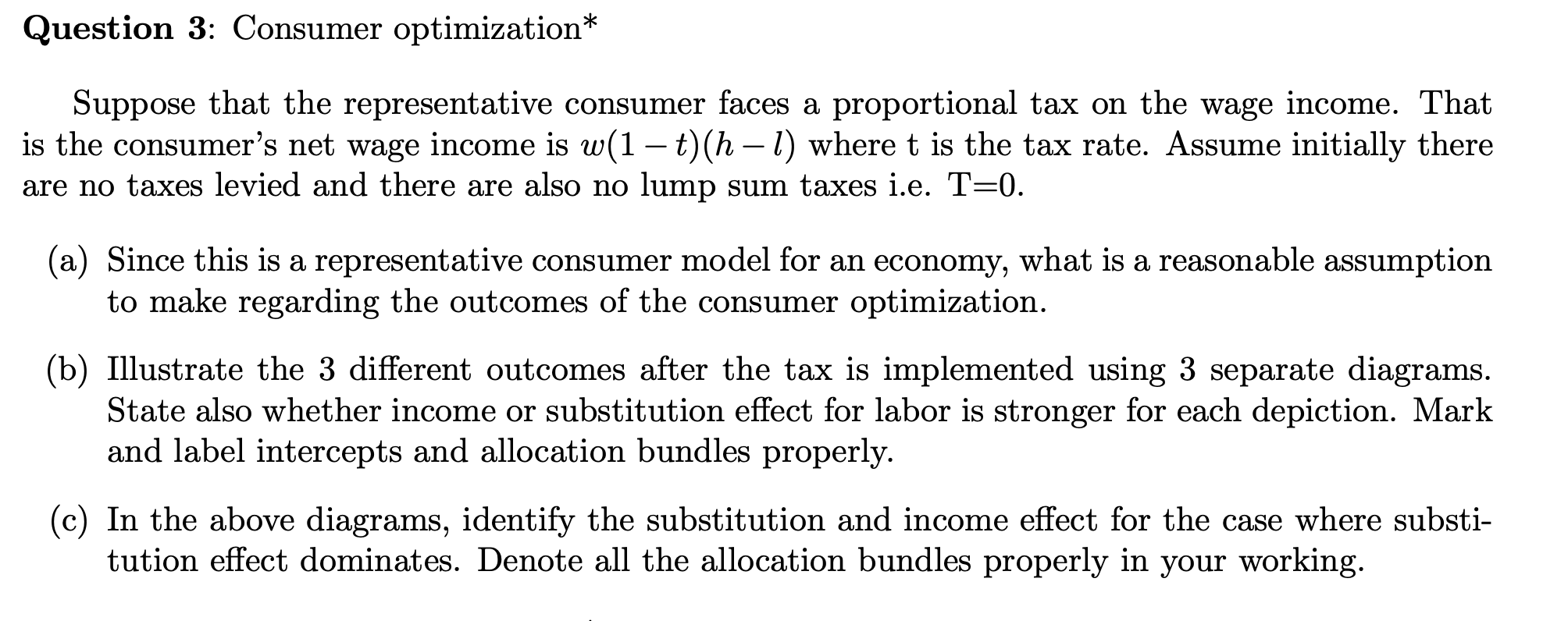 Solved Question 3: Consumer optimization*Suppose that the | Chegg.com
