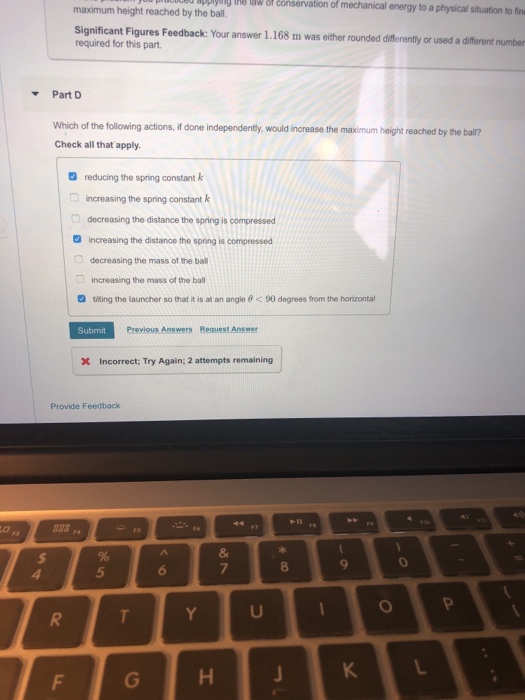 Solved A spring-loaded launcher is used to shoot a ball of | Chegg.com