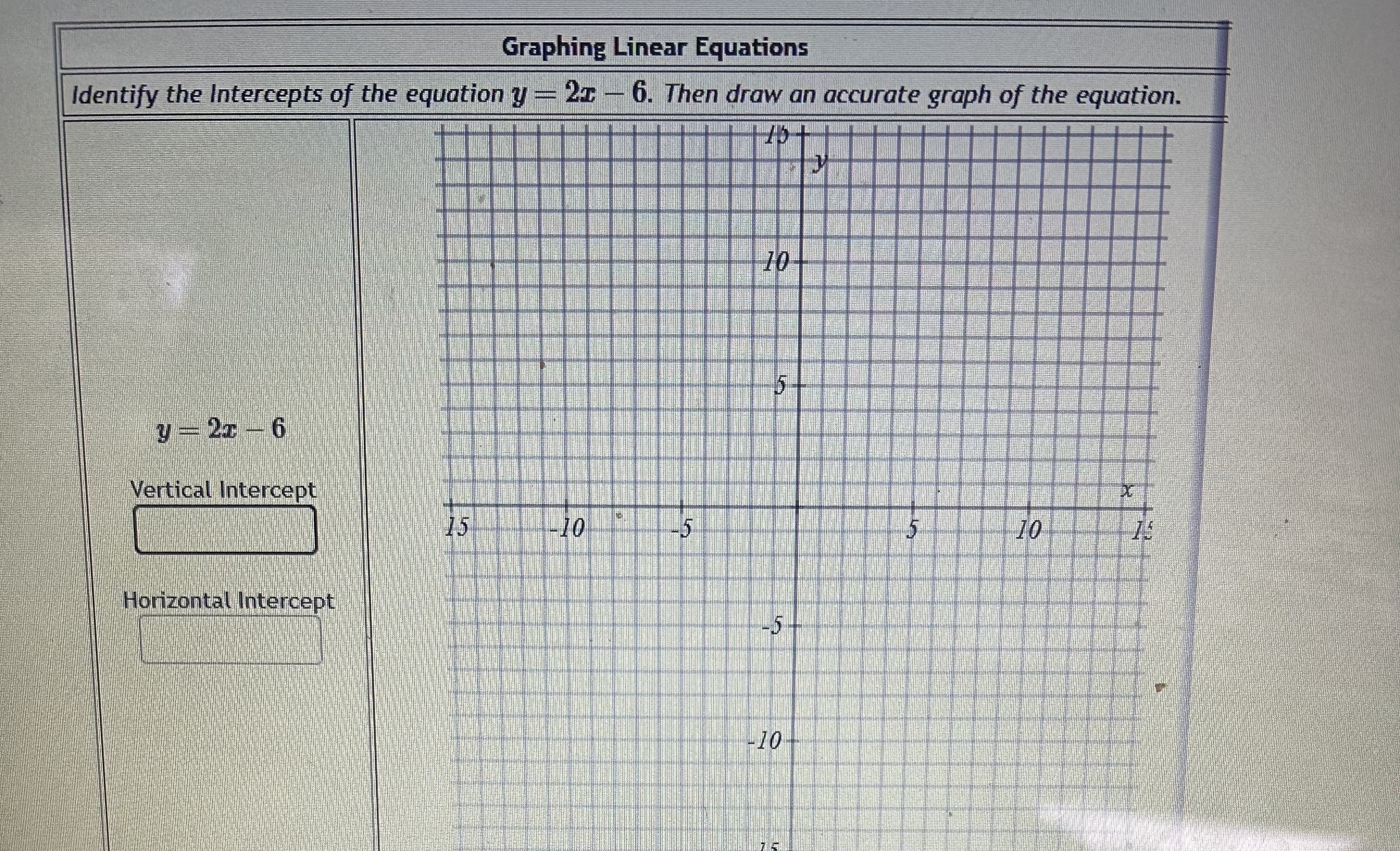 Graphing Linear EquationsIdentify the Intercepts of | Chegg.com