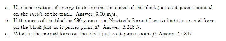 Solved 3. A loop-the-loop track is shown. A small block of | Chegg.com