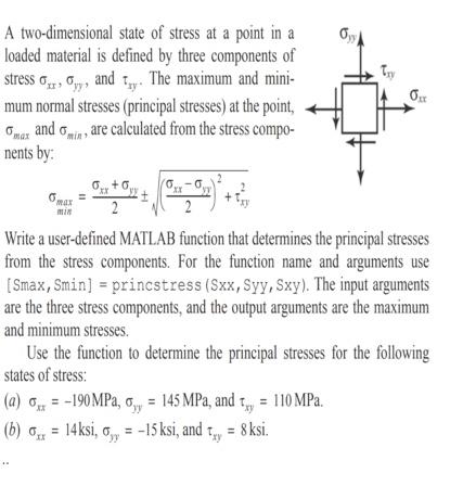 09 TY A two-dimensional state of stress at a point in | Chegg.com