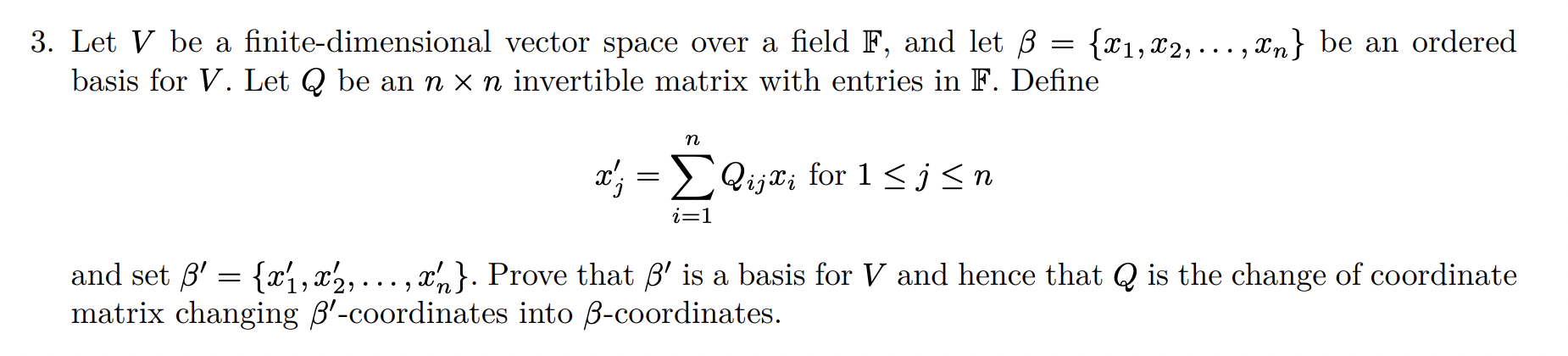 Solved = 3. Let V be a finite-dimensional vector space over | Chegg.com