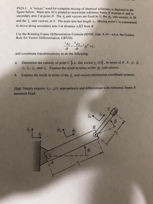Solved PS20.1. A "mixer," used for complete mixing of | Chegg.com