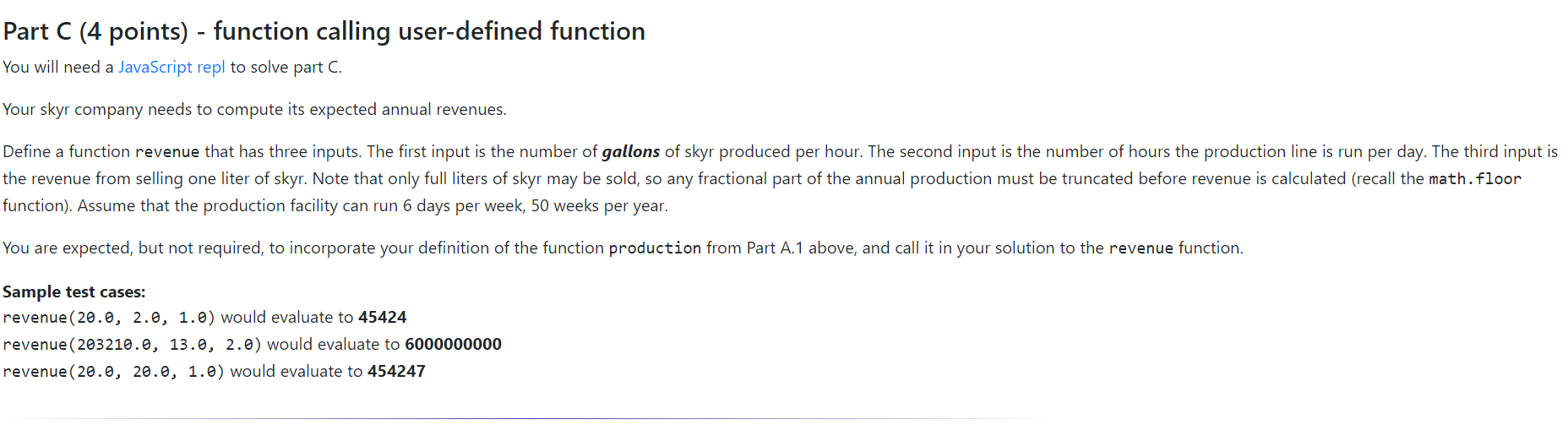 Solved Part C (4 points) - function calling user-defined | Chegg.com