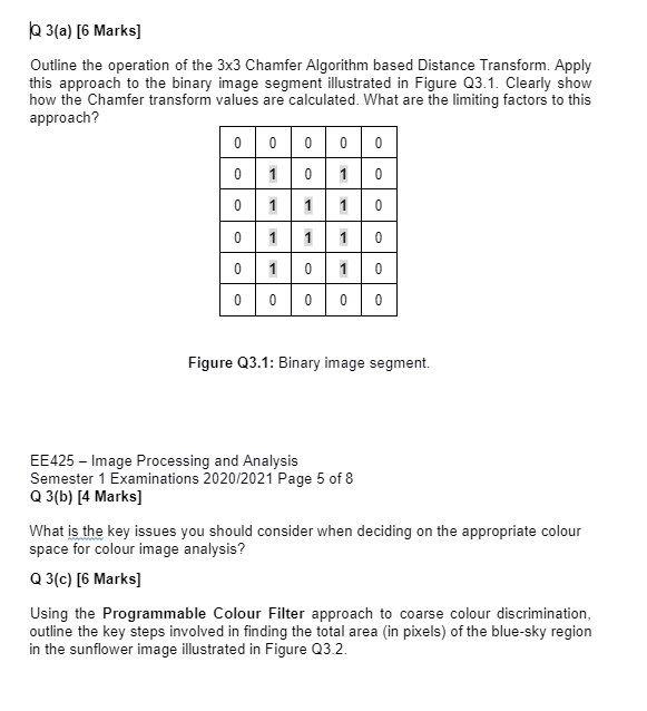 Q3(a) [6 Marks] Outline the operation of the 3x3 | Chegg.com