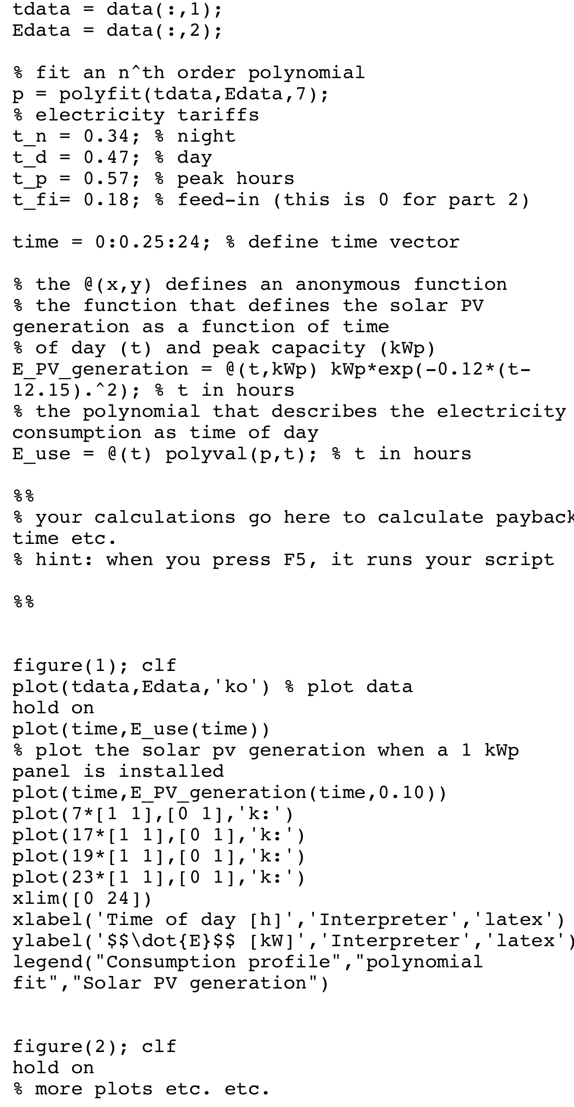 Solved clearvars % clears variables from workspace clc% | Chegg.com