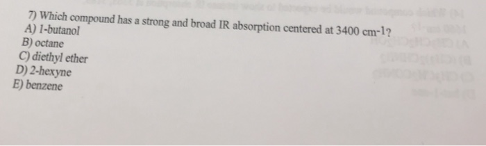 Solved 7 Which compound has a strong and broad IR absorption | Chegg.com