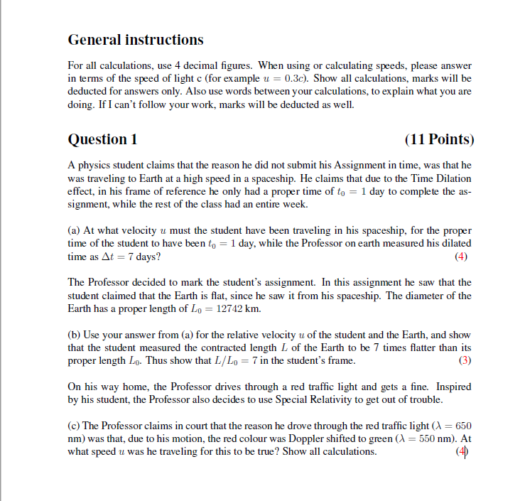 Solved General instructions For all calculations, use 4 | Chegg.com