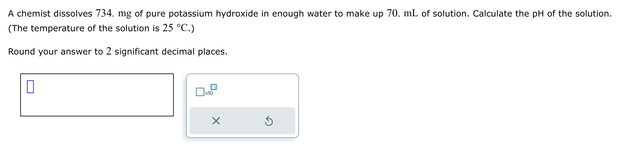 Solved A chemist dissolves 734.mg ﻿of pure potassium | Chegg.com