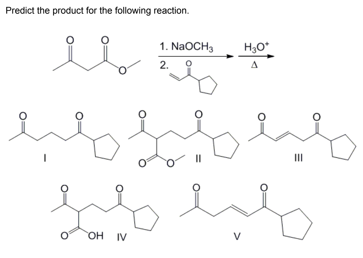 Solved Predict the product for the following reaction. 1. | Chegg.com