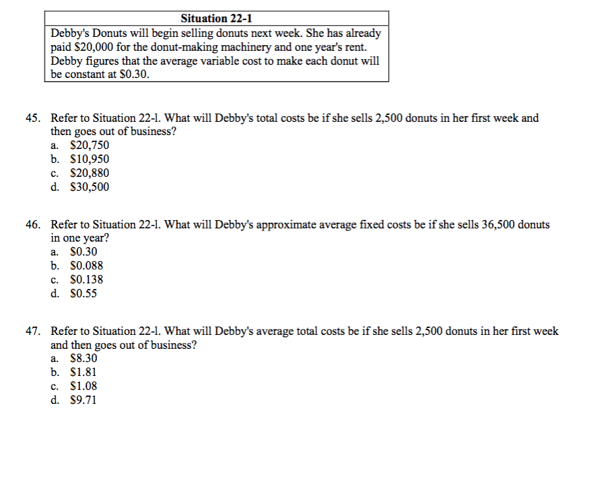 Solved Situation 22-1 Debby's Donuts will begin selling | Chegg.com