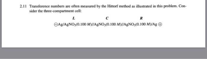 2.11 Transference numbers are often measured by the | Chegg.com