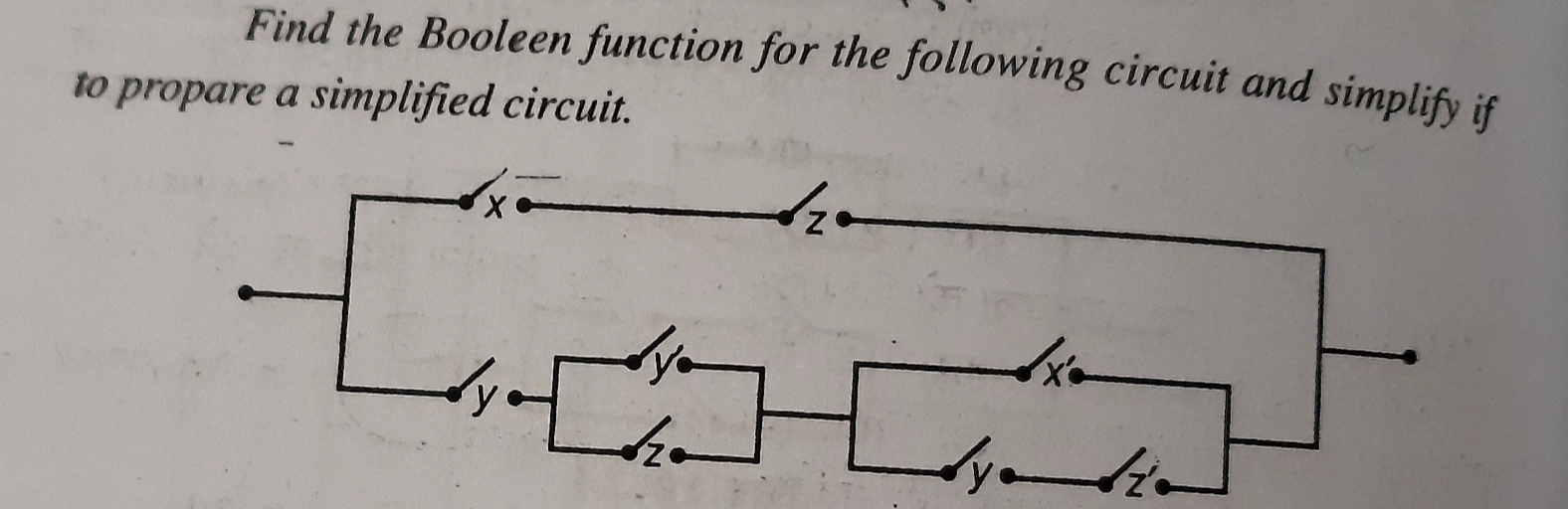Solved Find the Booleen function for the following circuit | Chegg.com