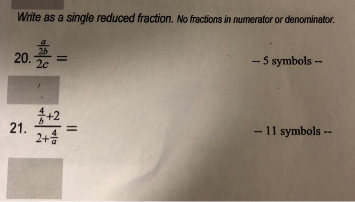 Solved Write as a single reduced fraction. No fractions in | Chegg.com