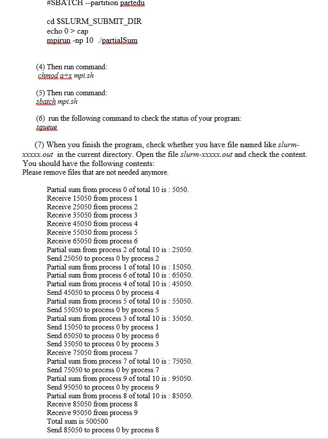 Lab 4 Using MPI Comm Rank and MPL Comm size Using MPI | Chegg.com