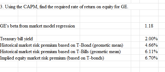 Solved 3 Using The Capm Find The Required Rate Of Return