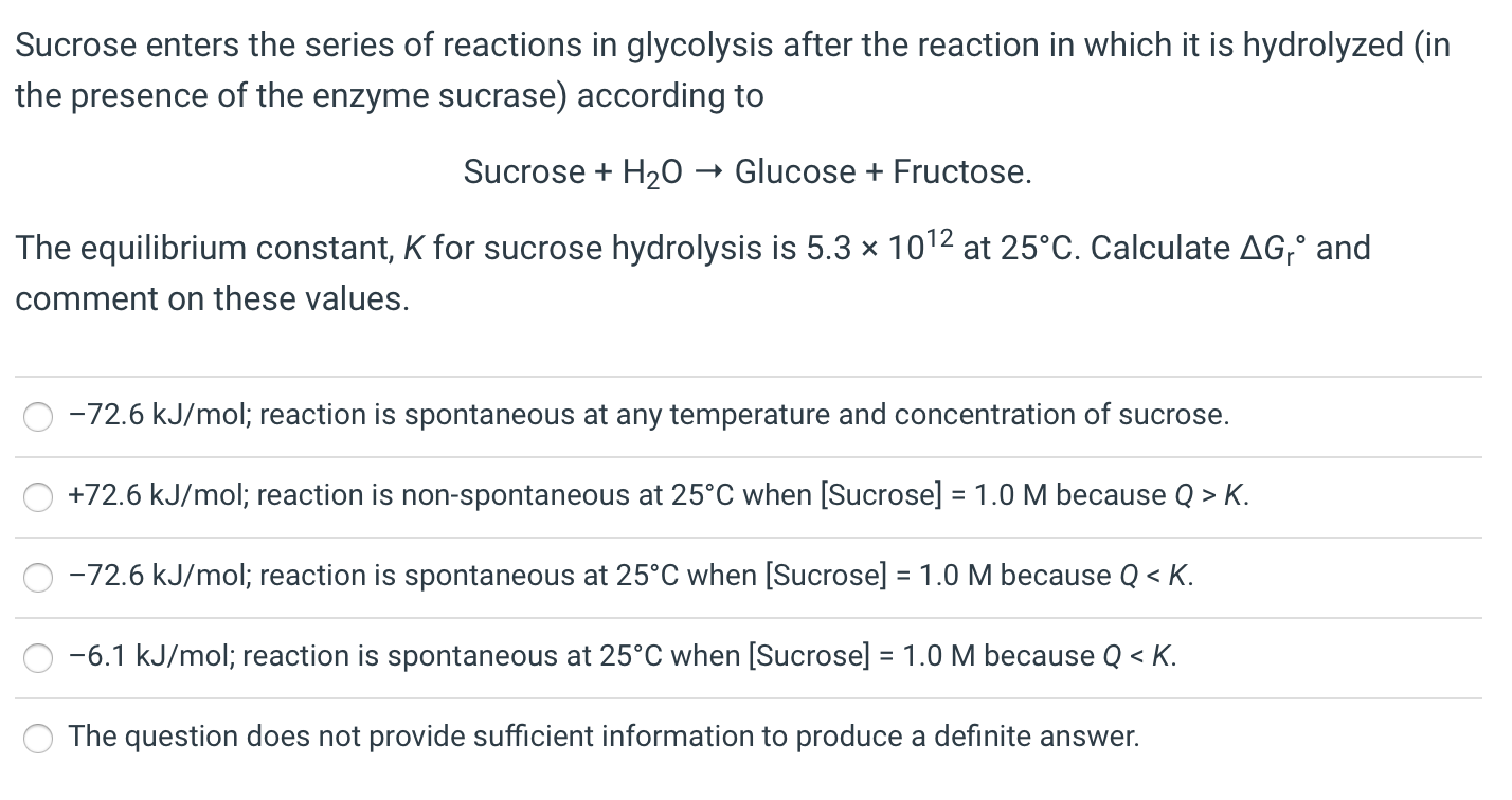 Solved Sucrose enters the series of reactions in glycolysis | Chegg.com