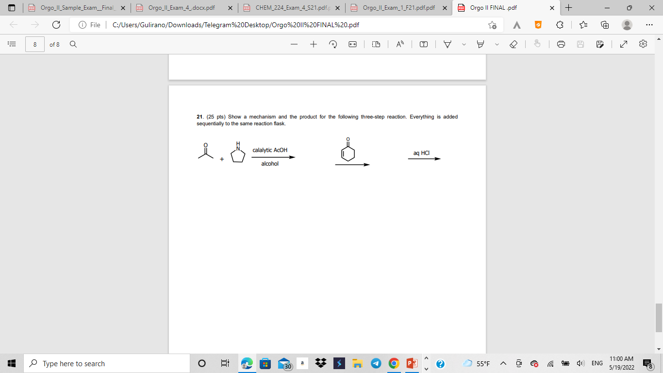 Solved 8 Orgo_II_Sample_Exam_Final_ X | Chegg.com