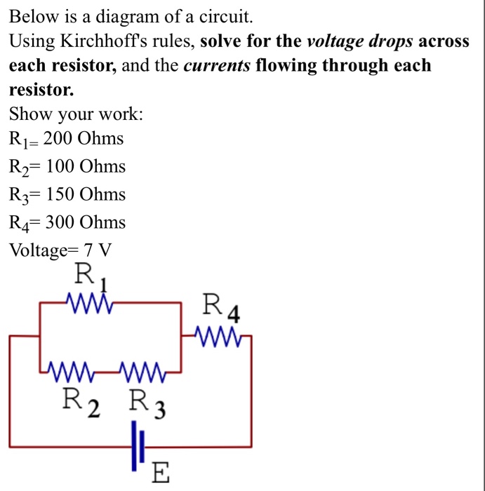 Solved Below is a diagram of a circuit. Using Kirchhoff's | Chegg.com