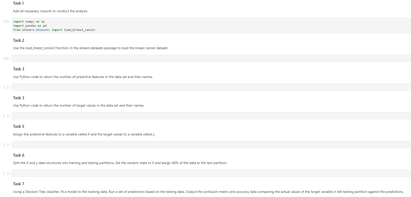 Task 1 Add all necessary imports to conduct the | Chegg.com