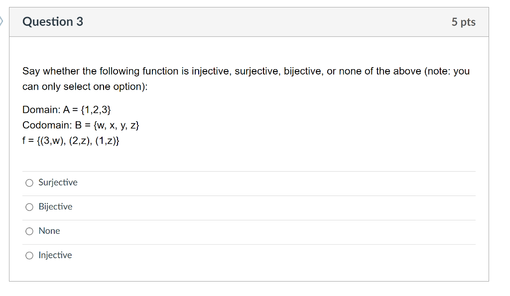 Solved Say whether the following function is injective, | Chegg.com