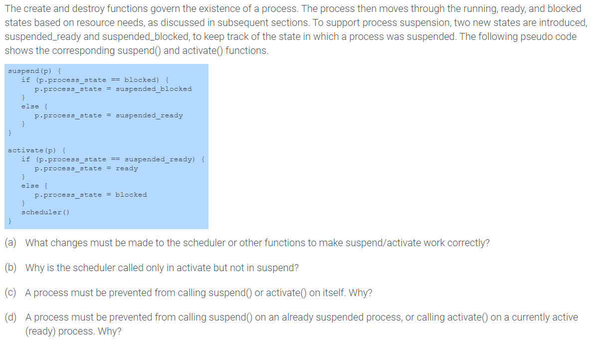 Solved The create and destroy functions govern the existence | Chegg.com