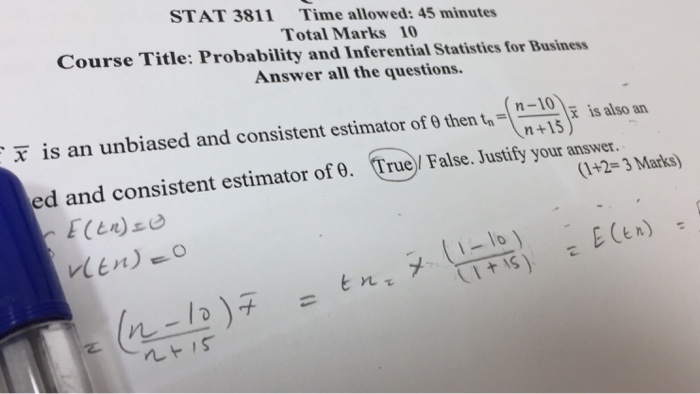 Solved x is an unbiased and consistent estimator of theta | Chegg.com